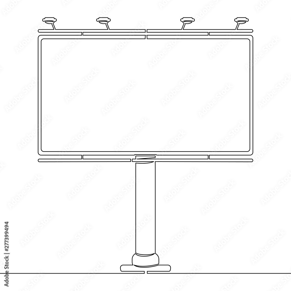 Continuous one line drawing billboard concept Stock Vector | Adobe Stock
