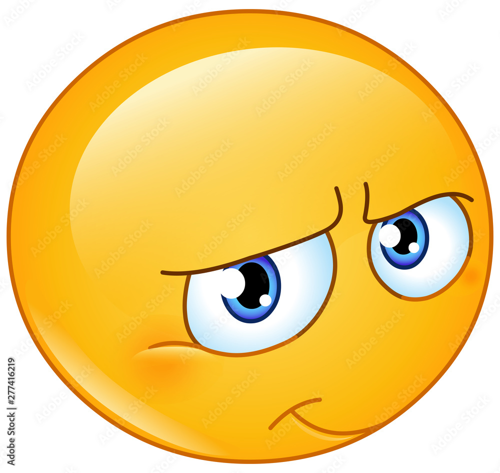 Shy emoji emoticon smiling Stock Vector | Adobe Stock
