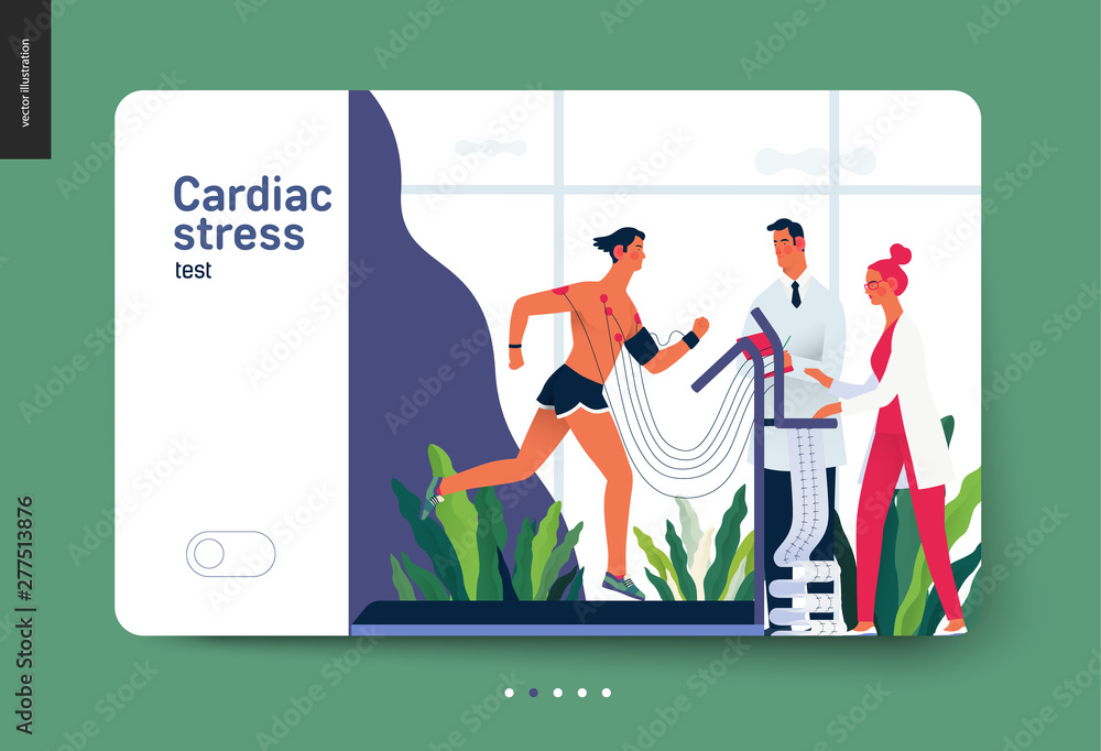 Medical tests template - cardiac stress test -modern flat vector ...