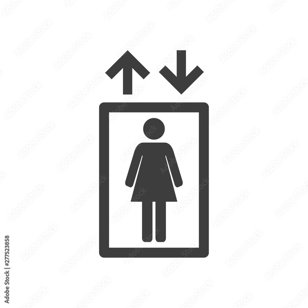 Lift icon template black color editable. Lift symbol vector sign ...