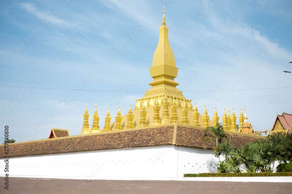 Pha That Luang Temple, The Golden Pagoda in VIENTIANE ,LAOS PDR. The ...