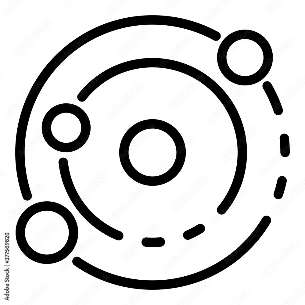 Model of planetary motion icon. Outline model of planetary motion ...