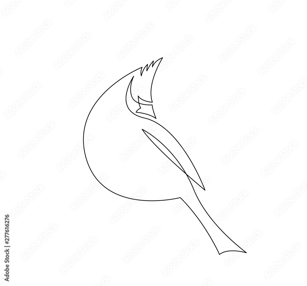 continuous line drawing of cardinal bird Stock Vector | Adobe Stock