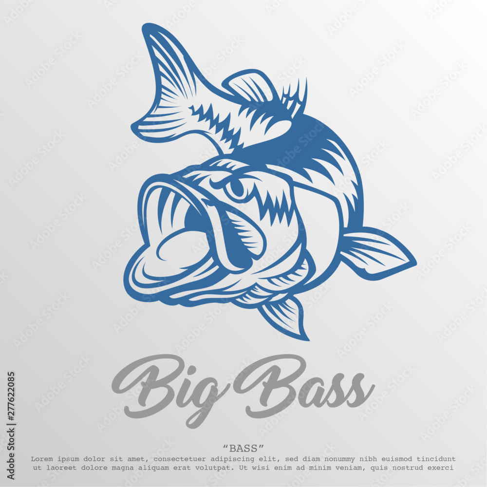 Big Bass Logo Illustration Stock Vector | Adobe Stock