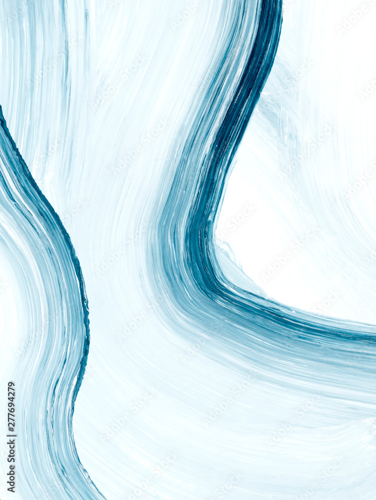 Blue creative abstract hand painted background with brush strokes ...