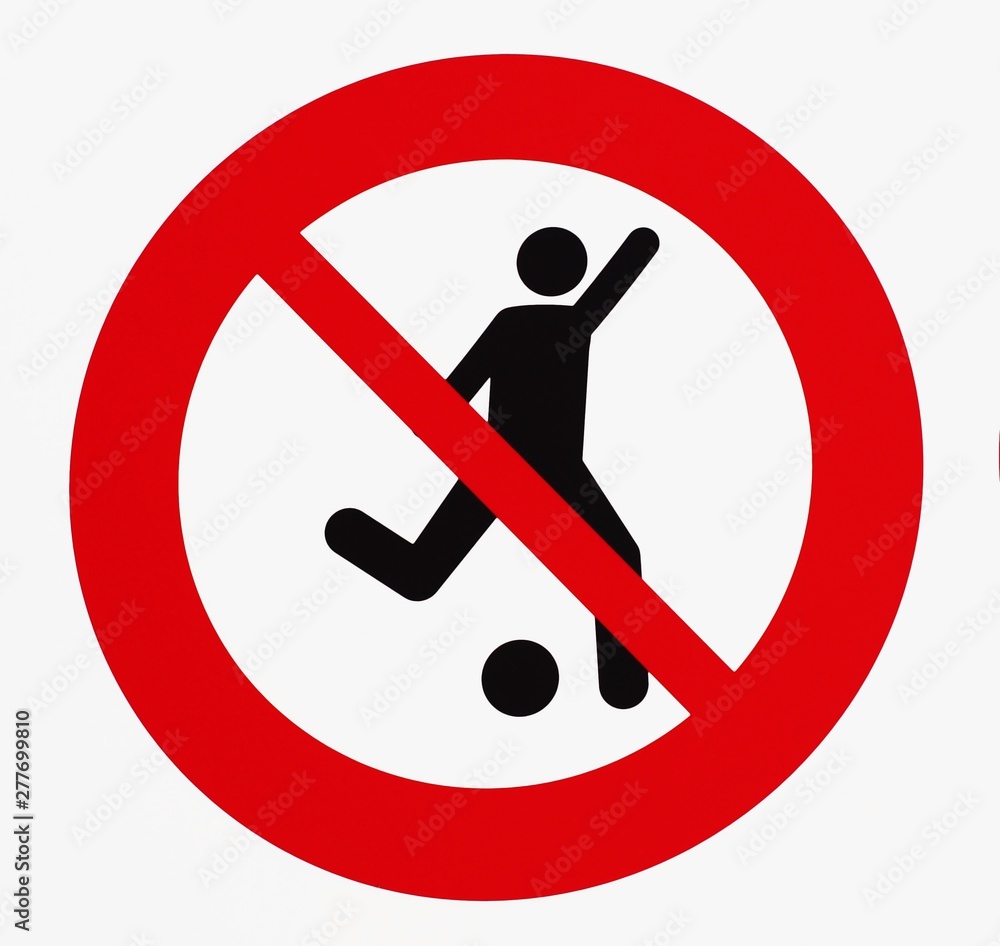 Do not play football, or soccer. Prohibition sign. Stock Illustration ...