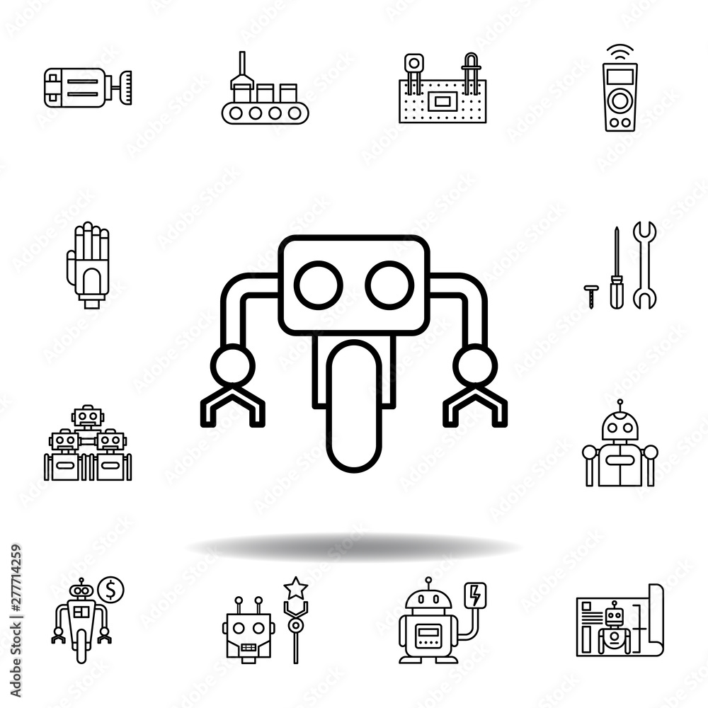 Robotics wheel outline icon. set of robotics illustration icons. signs ...