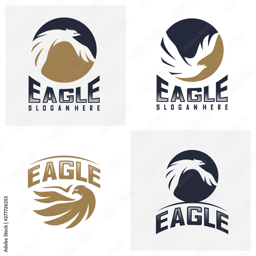 Set of Eagle Logo Design Vector. Flying Eagle logo template. Icon ...