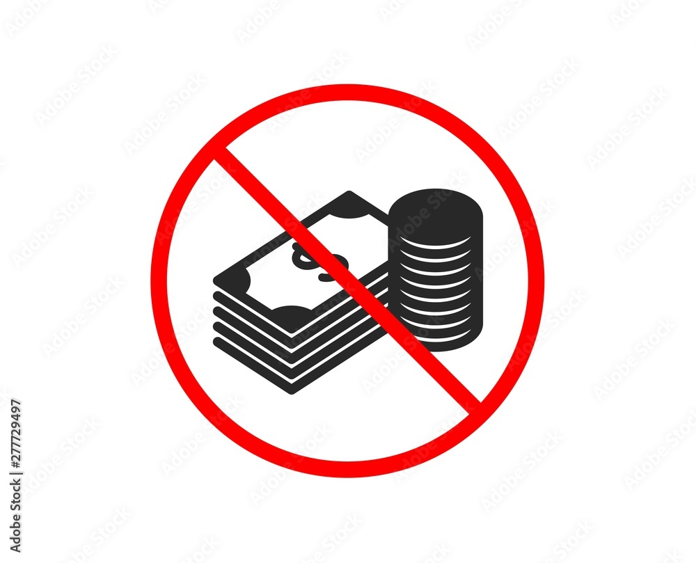 เวกเตอร์ Stock No or Stop. Cash money icon. Banking currency sign ...