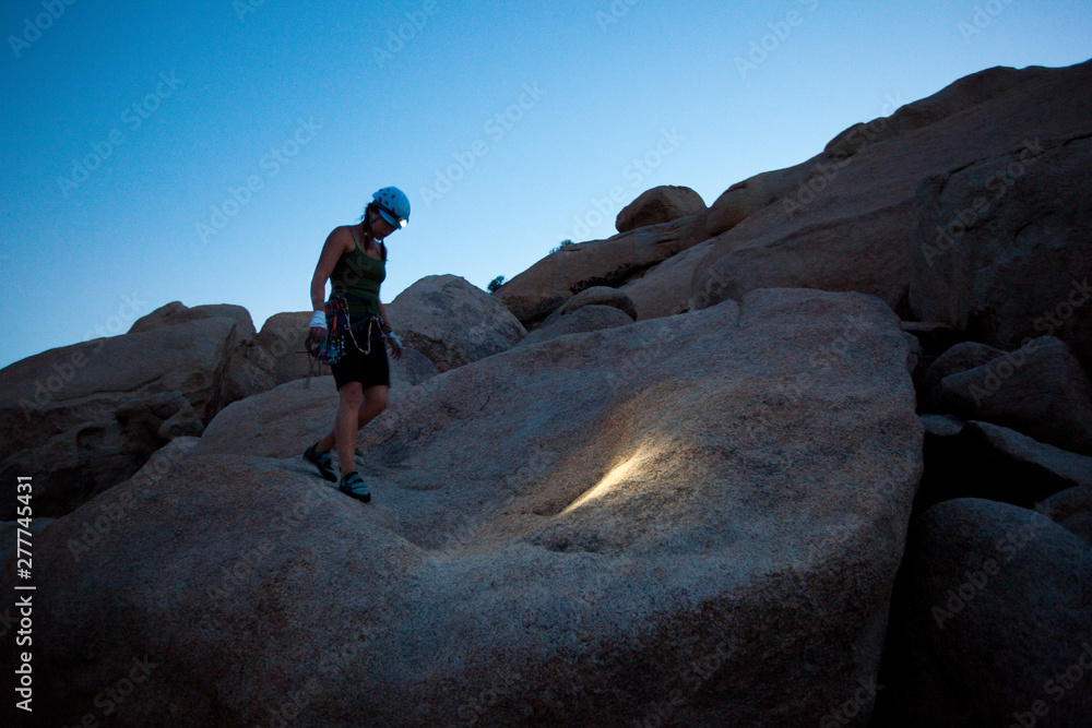 Bekah Davis descends the back side of Cyclops Rock by headlamp at ...