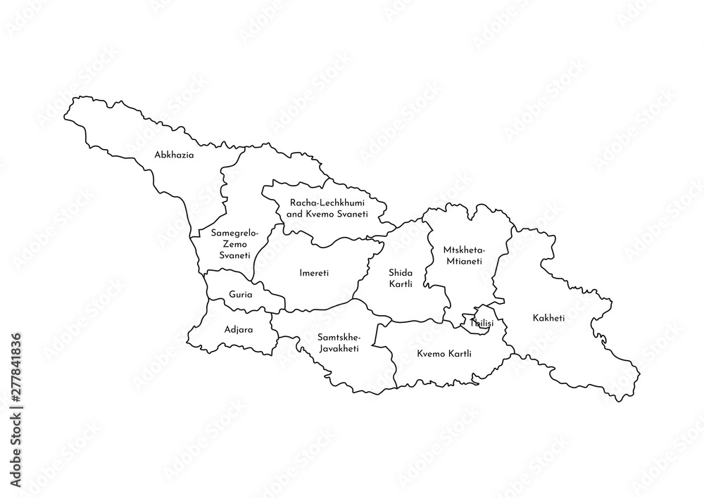 Vector isolated illustration of simplified administrative map of ...