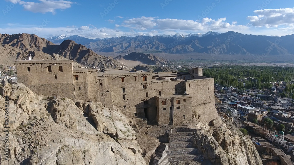 Leh Palace is a former royal palace overlooking the Ladakhi Himalayan ...