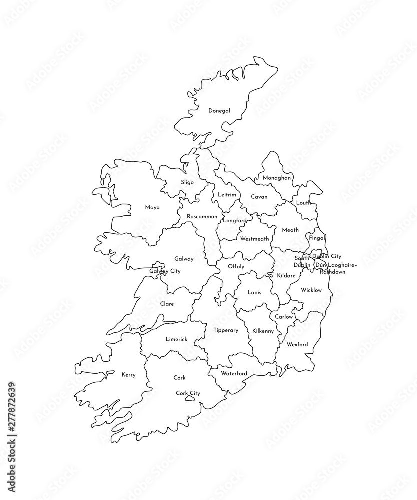 Vector isolated illustration of simplified administrative map of ...