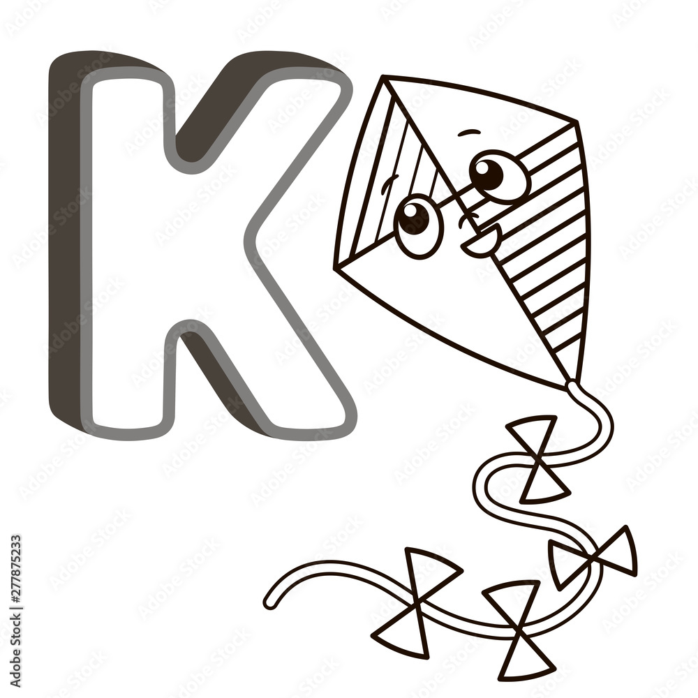 coloring book alphabet with capital letters of the English and cute ...