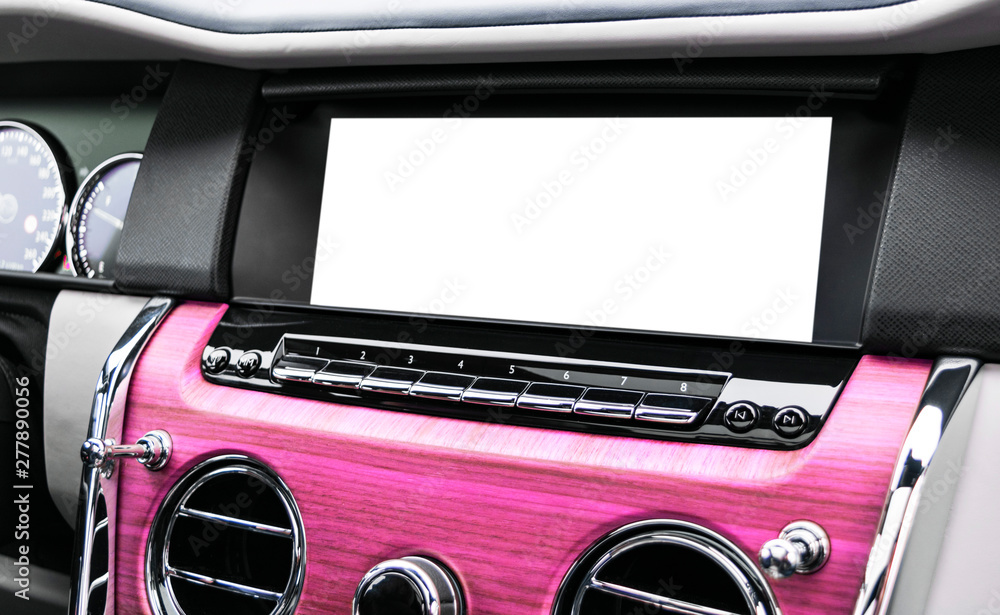 Monitor in car with isolated blank screen use for navigation maps and ...