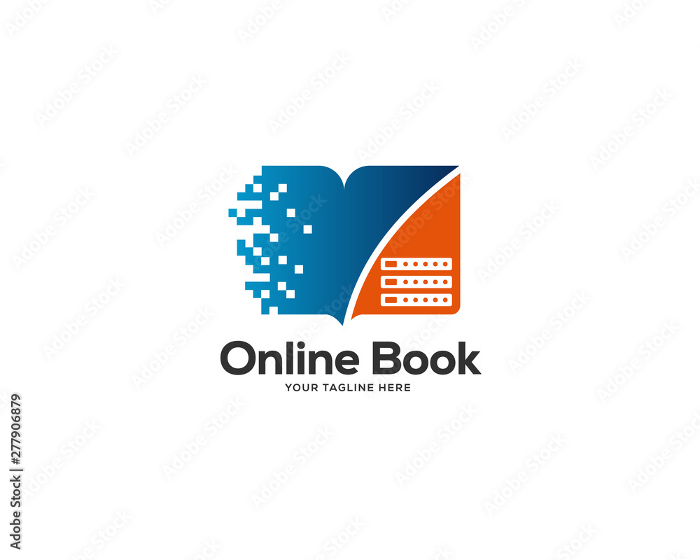 tech book logo design template, online learning logo designs Stock ...