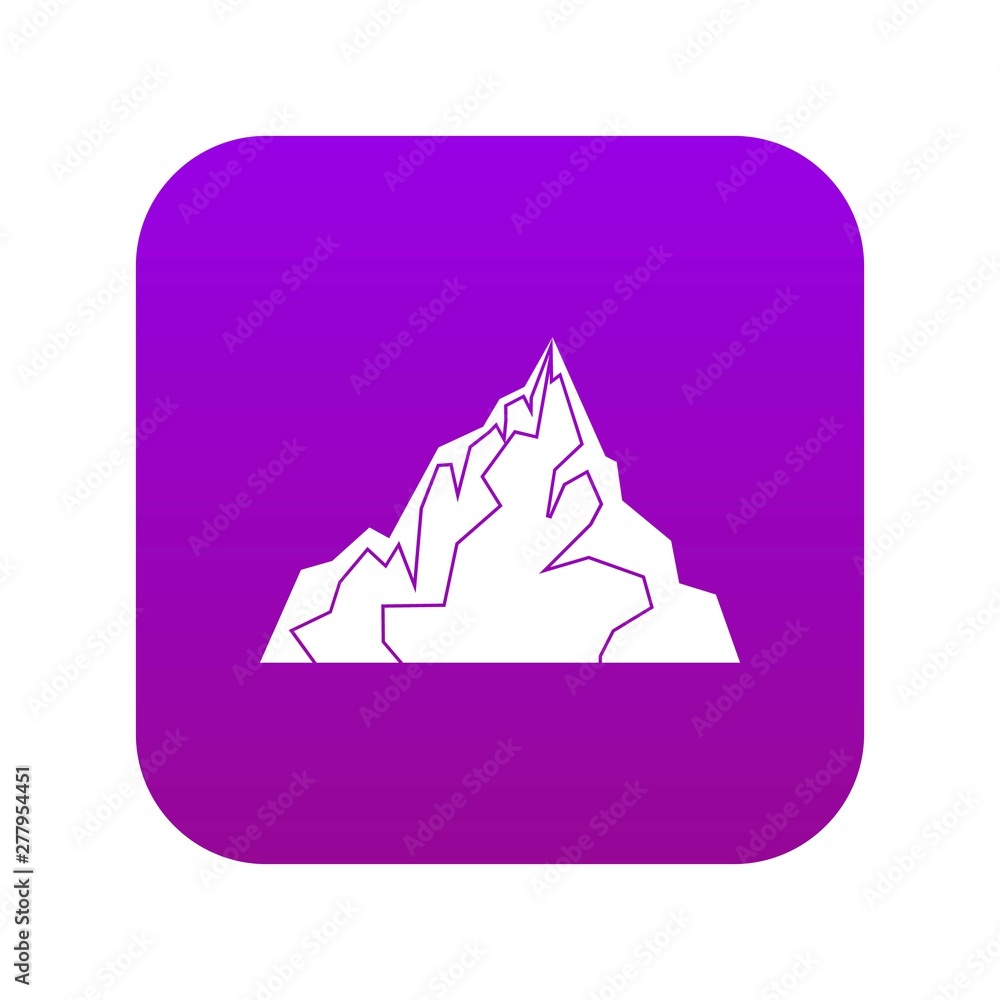 Iceberg icon digital purple for any design isolated on white vector ...
