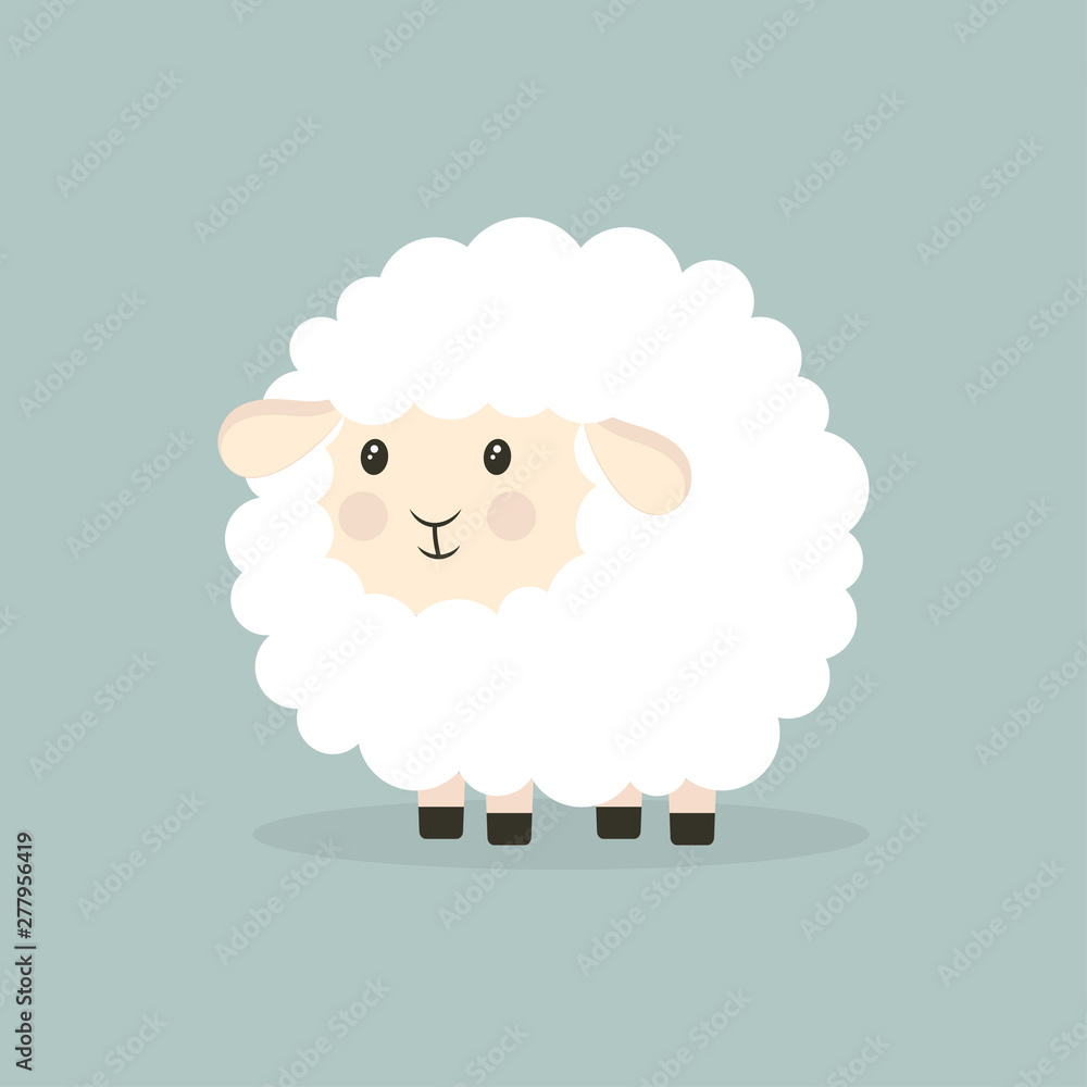 nice cartoon sheep isolated Stock Vector | Adobe Stock
