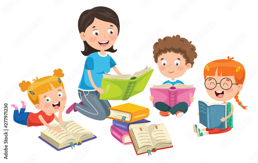 Vector Illustration Of Children Education Stock Vector | Adobe Stock