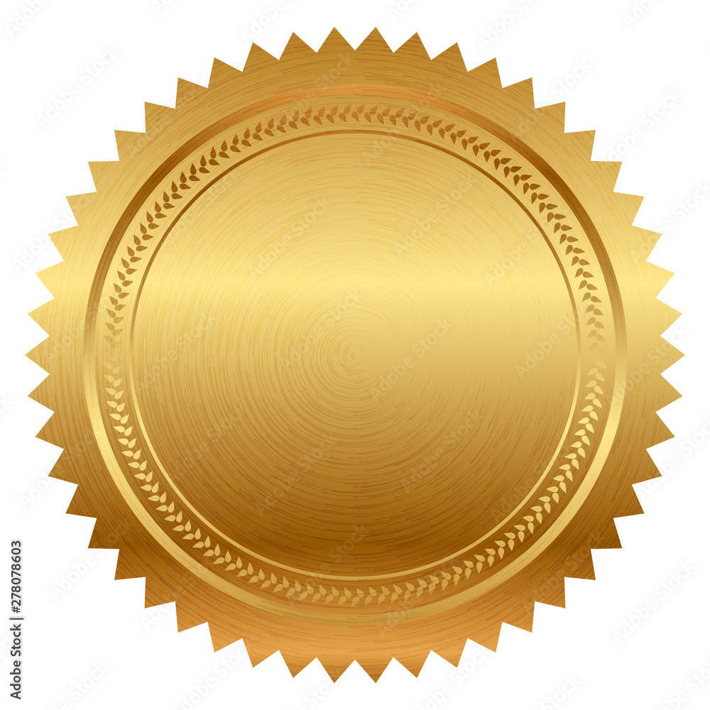 Vector illustration of gold seal Stock Vector | Adobe Stock