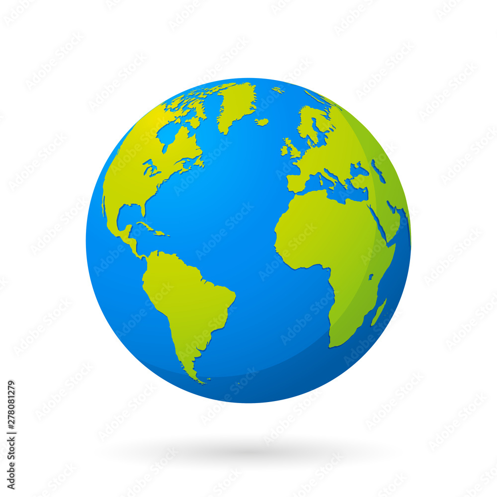 world illustration - planet earth vector graphic Stock Vector | Adobe Stock