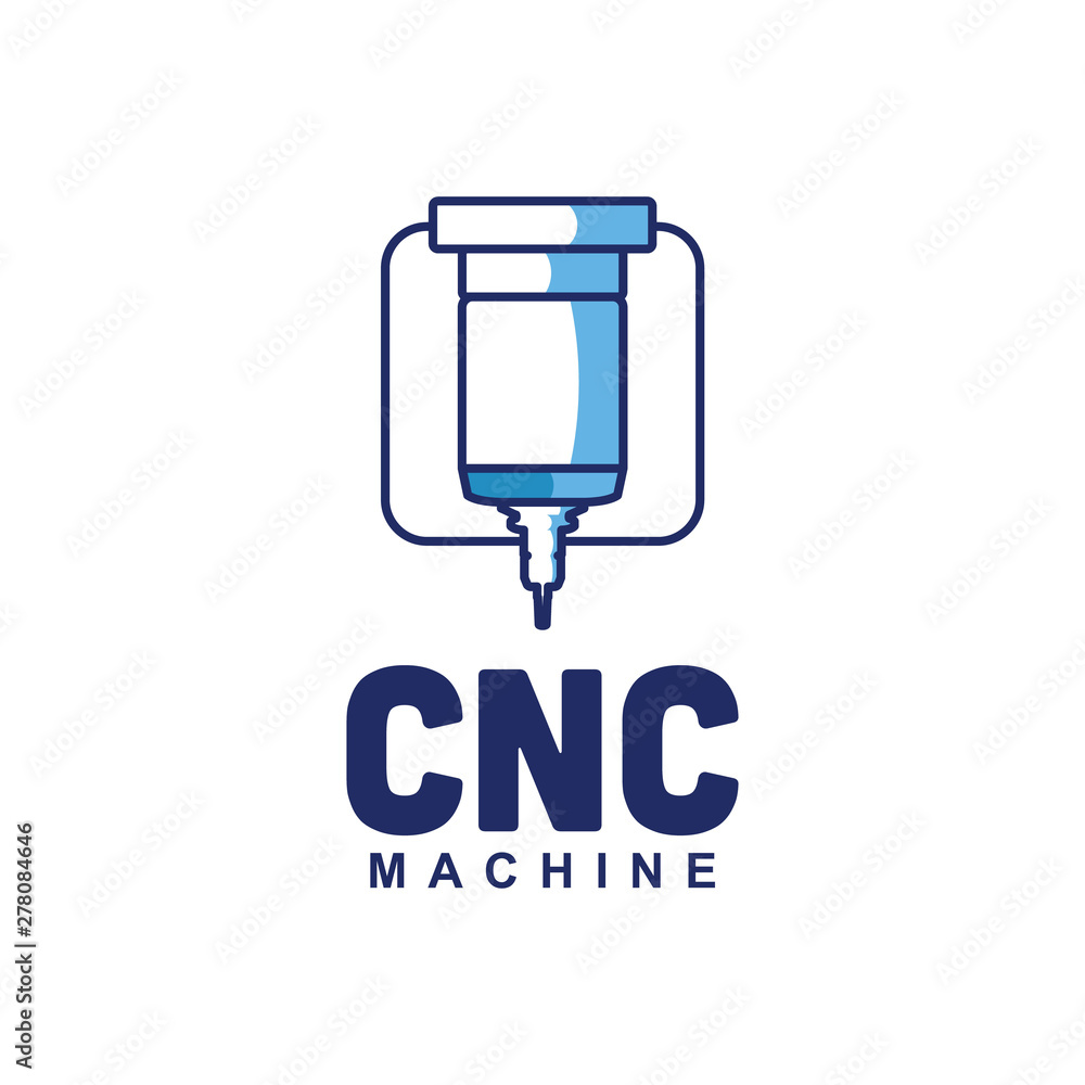 CNC Machine Logo Design Stock Vector | Adobe Stock