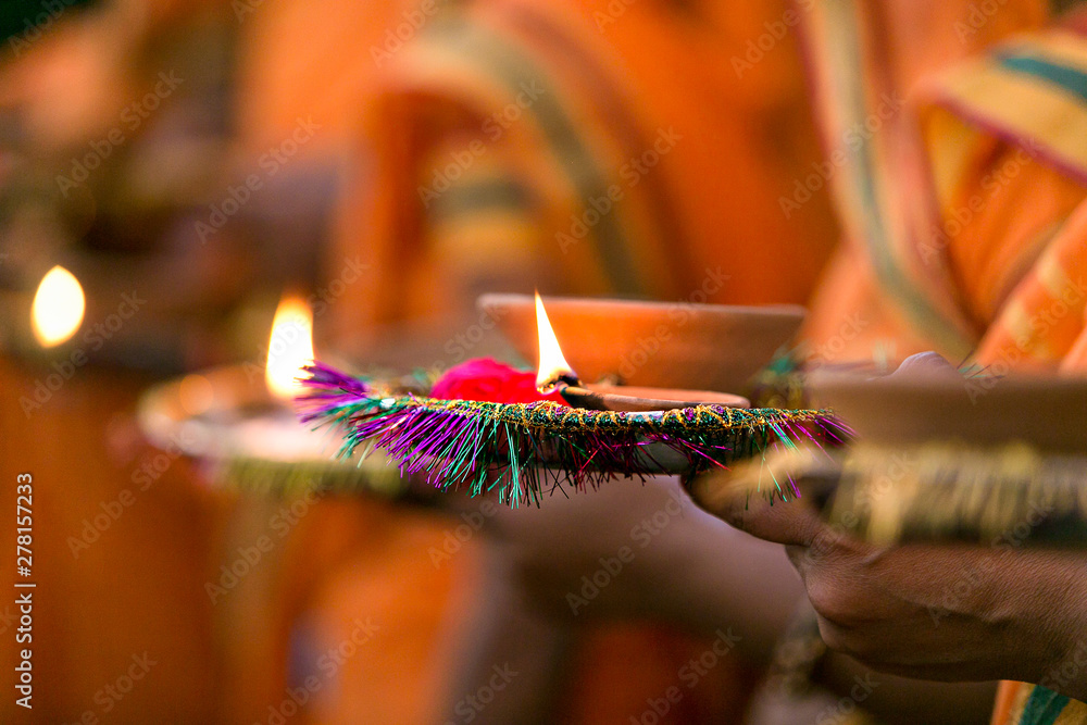 Hindu religious festival in India. Fiery offering to the gods ...