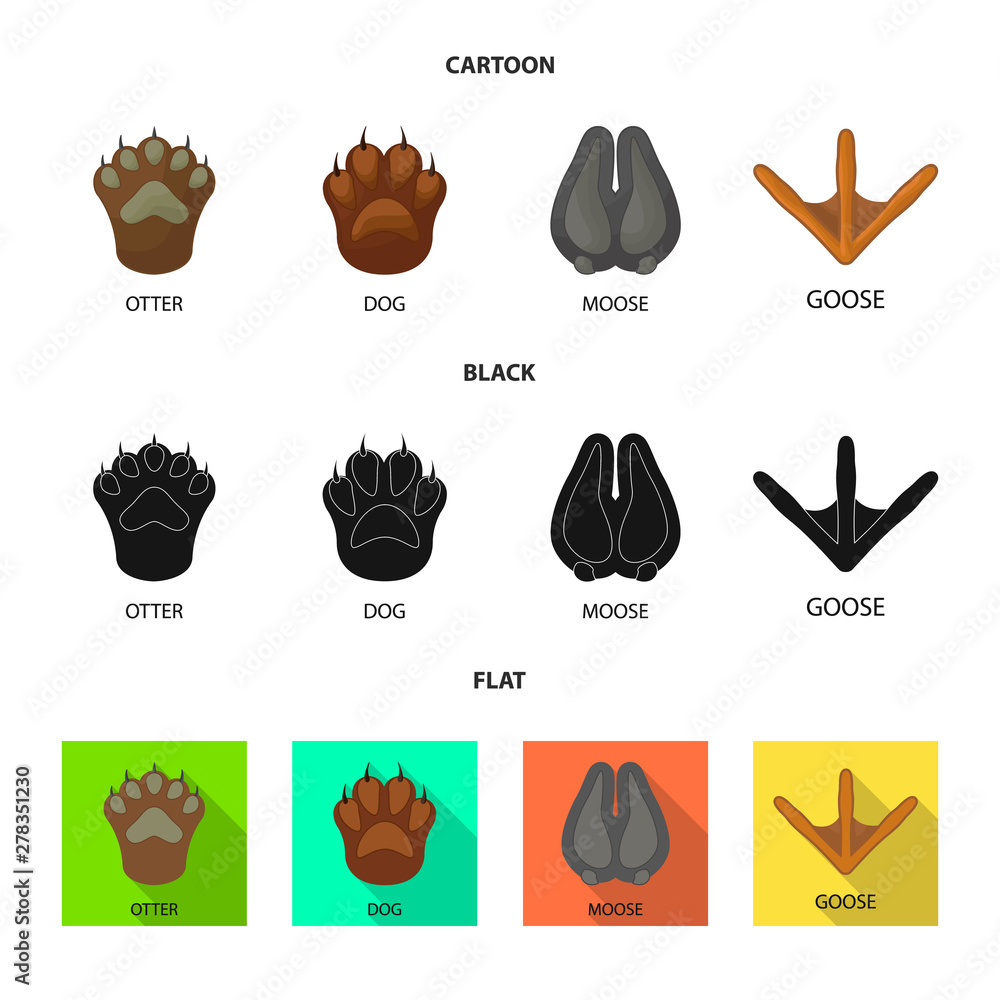 Vector illustration of step and walk logo. Set of step and fauna vector ...