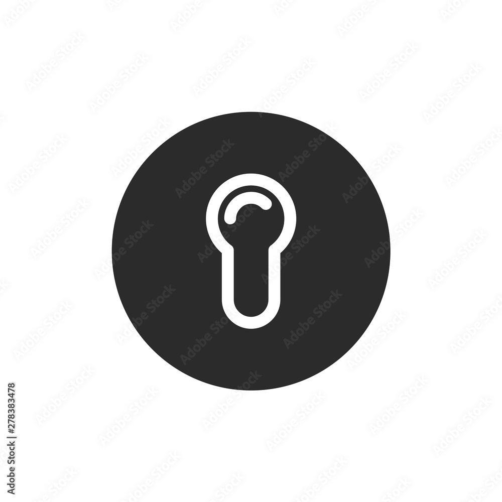 Black key hole icon template color editable. Padlock, lock symbol ...