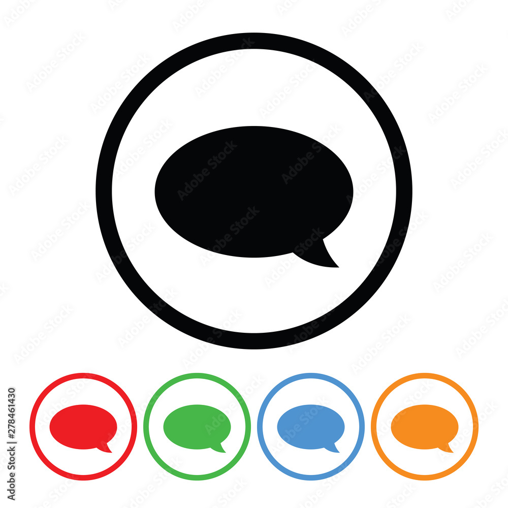 Speech bubble chat balloon icon vector talk bubble illustration ...