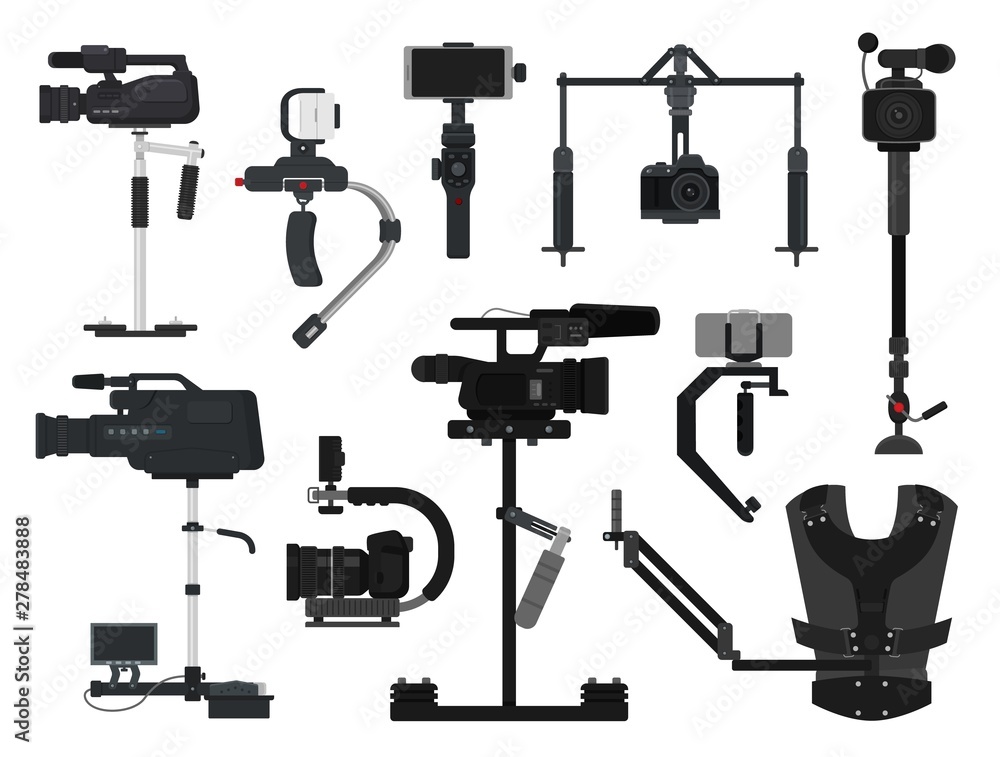Steadicam vector video digital camera professional film equipment ...