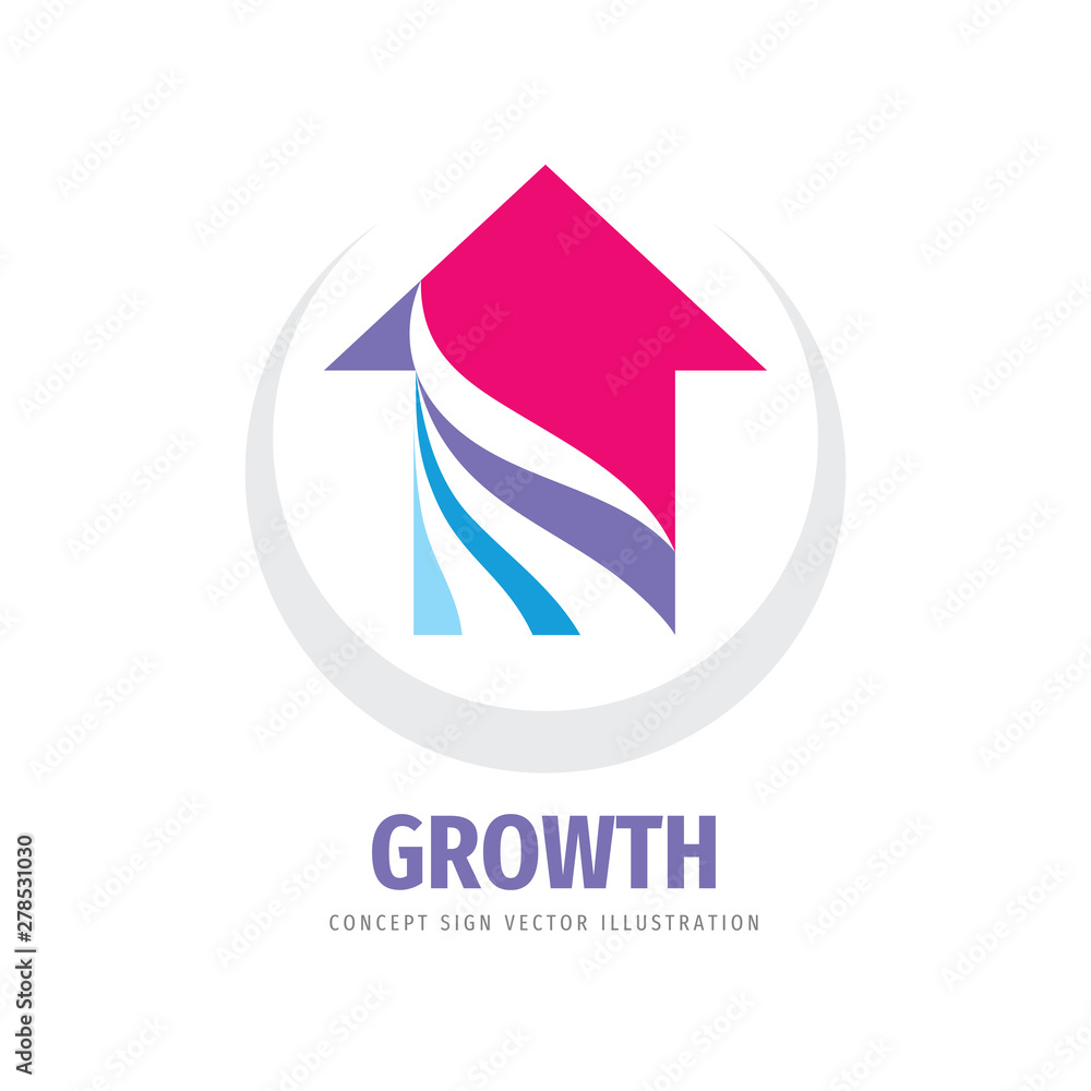 Growth arrow - concept logo vector design. Business trend sign ...