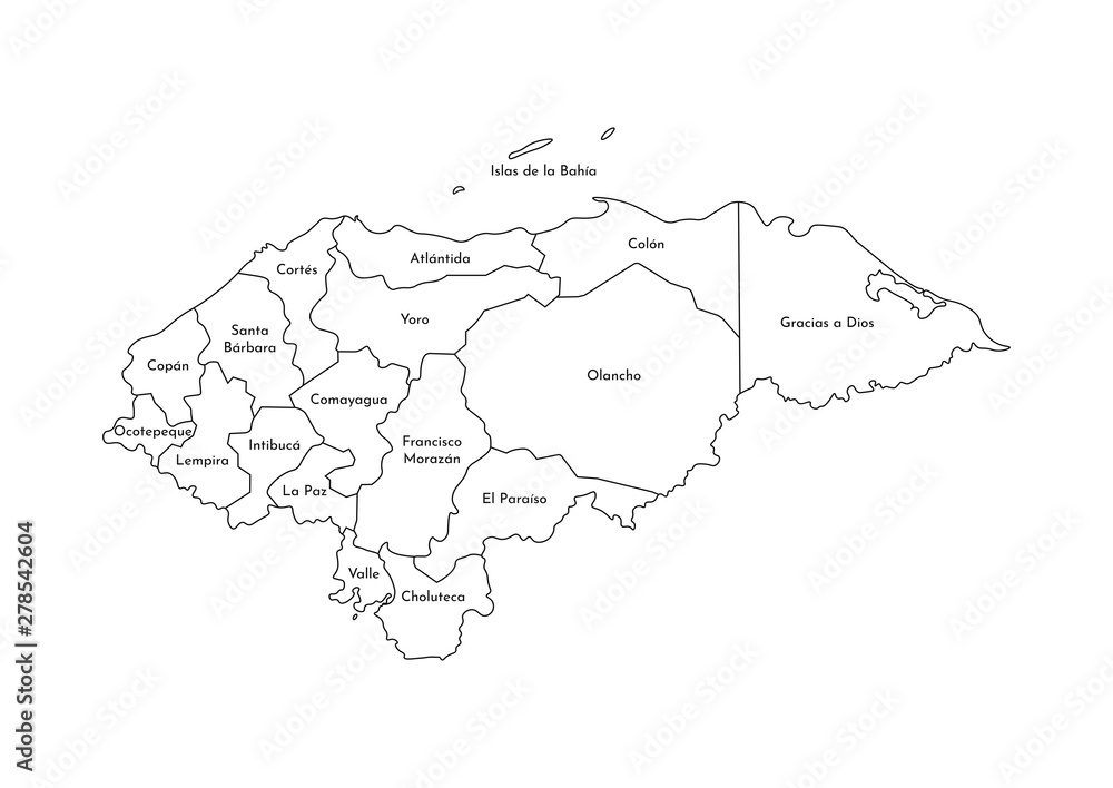 Vetor Vector isolated illustration of simplified administrative map of ...