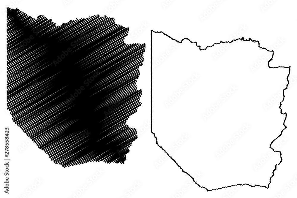 Western Province (Provinces of Zambia, Republic of Zambia) map vector ...