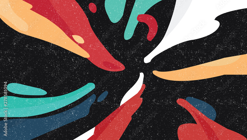 Abstract pop art color paint splash pattern background. Vector overlay ...