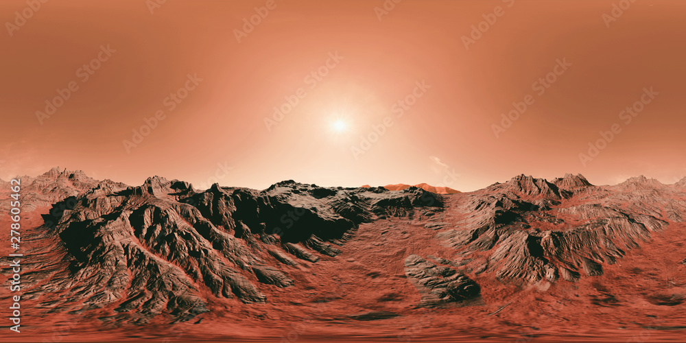 surface of planet Mars, 8K HDRI map, spherical environment panorama ...
