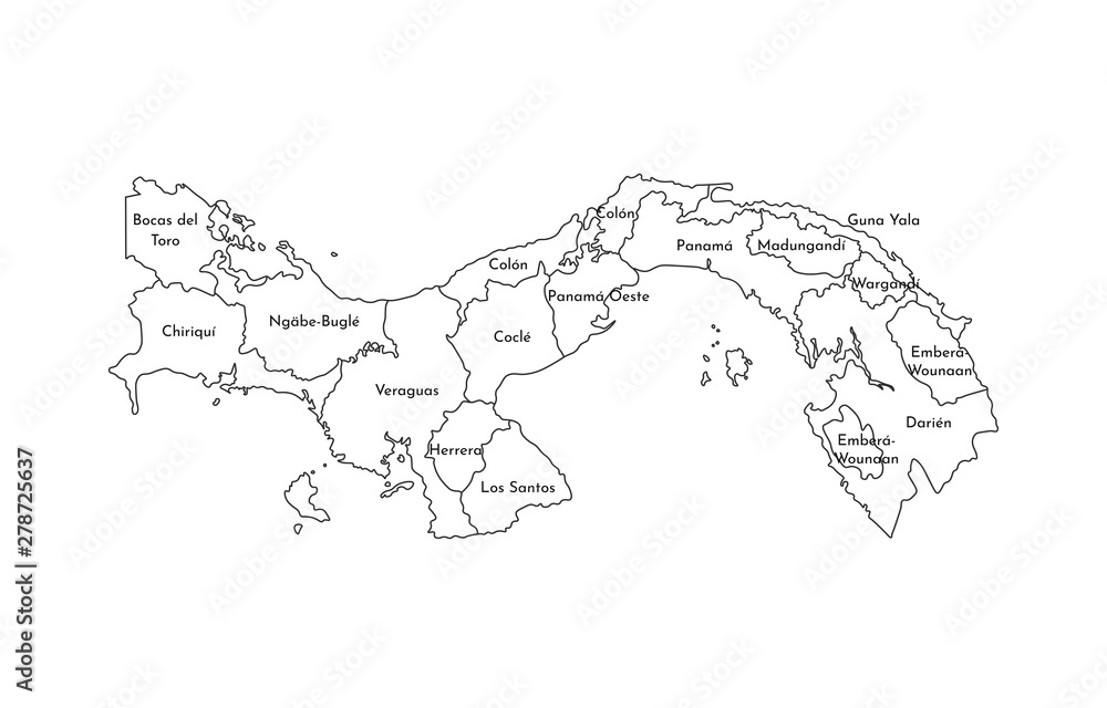 Vector isolated illustration of simplified administrative map of Panama ...