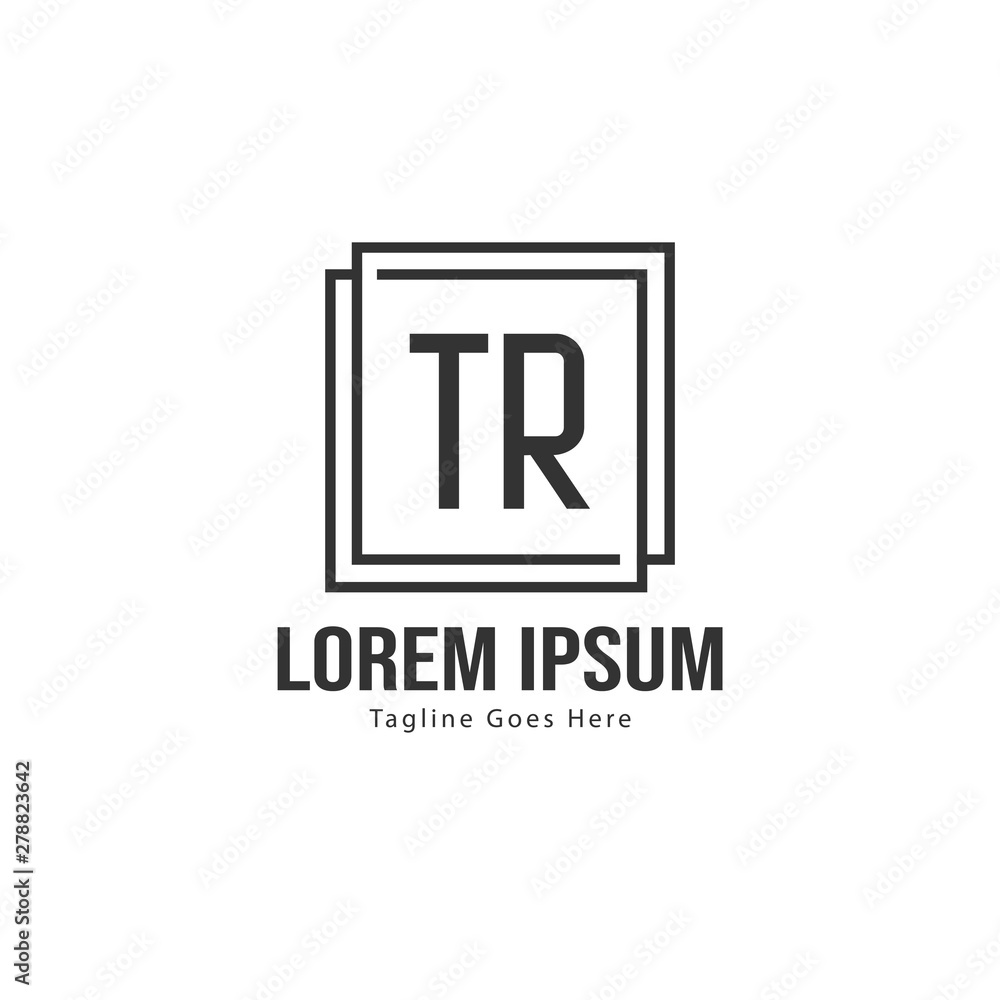 Initial TR logo template with modern frame. Minimalist TR letter logo ...