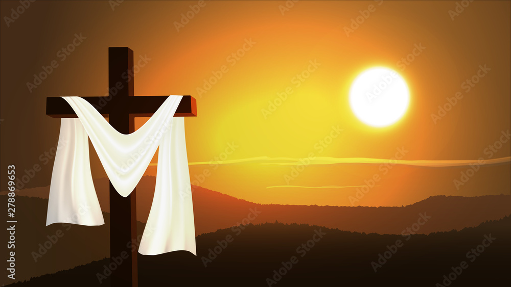 Christian religious design for Easter celebration. Resurrection of ...
