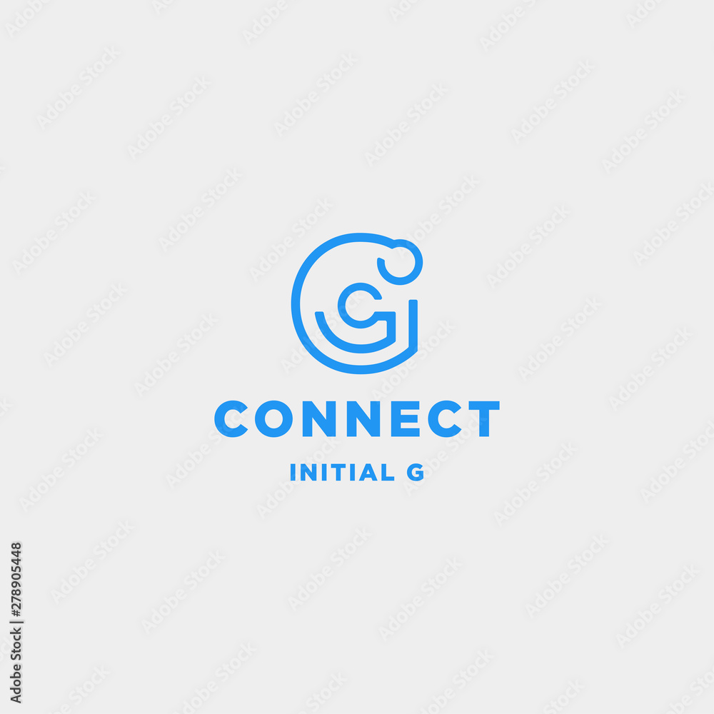 initial g connection logo design technology symbol icon Stock Vector ...
