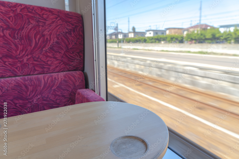 Interior of East Japan Railway Gono line Resort Shirakami sightseeing ...