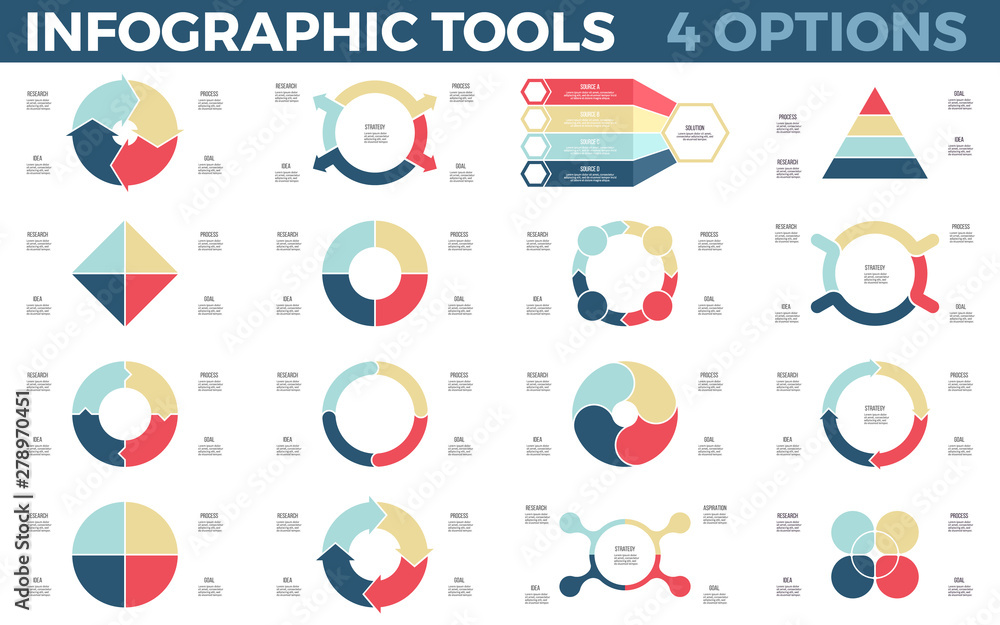 Vector infographics. Circular diagrams. Data visualization templates ...