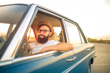 Man Driving Car Retro Free Stock Photo - Public Domain Pictures