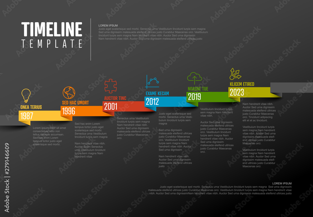 Timeline template with icons Stock Vector | Adobe Stock