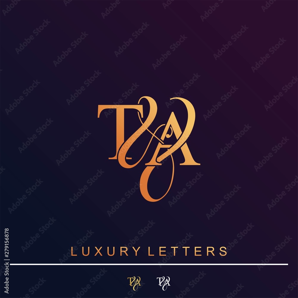 T & A TA logo initial vector mark. Initial letter T & A TA luxury art ...