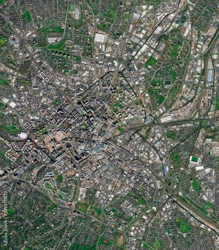High resolution Satellite image of Birmingham, England (Isolated ...
