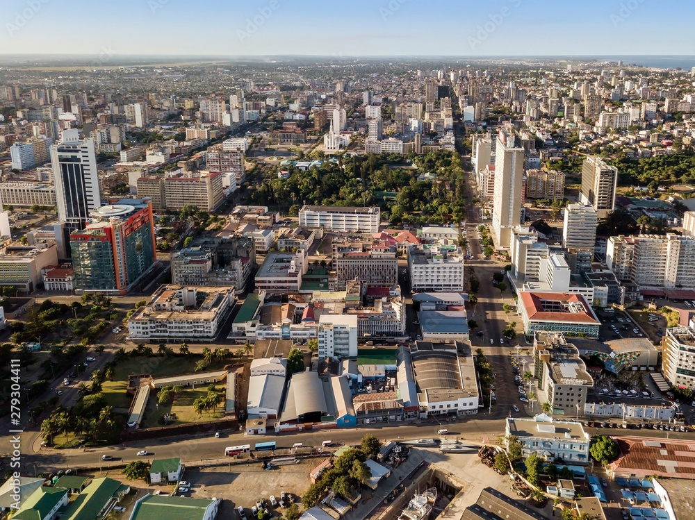 Aerial view of Maputo, capital city of Mozambique, Africa の Stock フォト ...