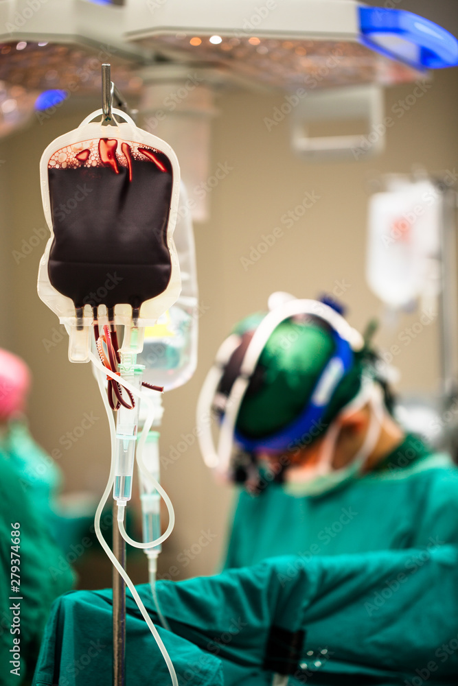 Blood in a bag had be gave to help patient that was operating by ...