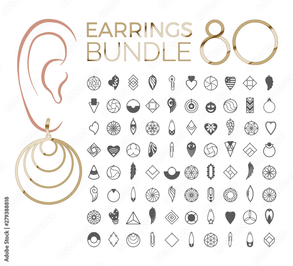 vector designs of earring Stock Vector | Adobe Stock