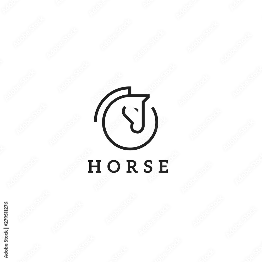 Vector linear icons and logo design elements - horse vector Stock ...